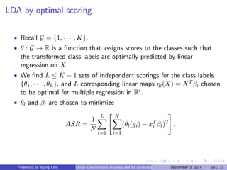 Linear Discriminant Analysis and Its Generalization | PDF