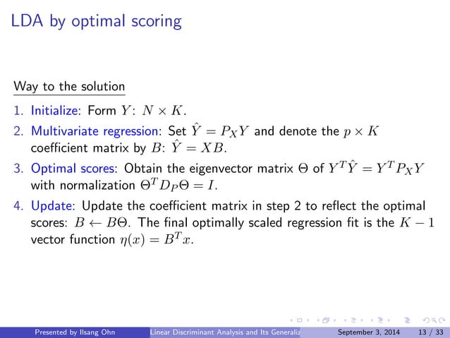 Linear Discriminant Analysis and Its Generalization | PPT