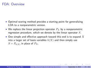 Linear Discriminant Analysis and Its Generalization | PDF