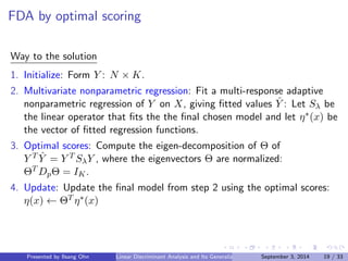 Linear Discriminant Analysis and Its Generalization | PDF