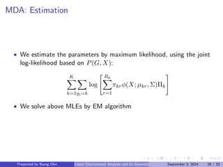 Linear Discriminant Analysis and Its Generalization | PDF