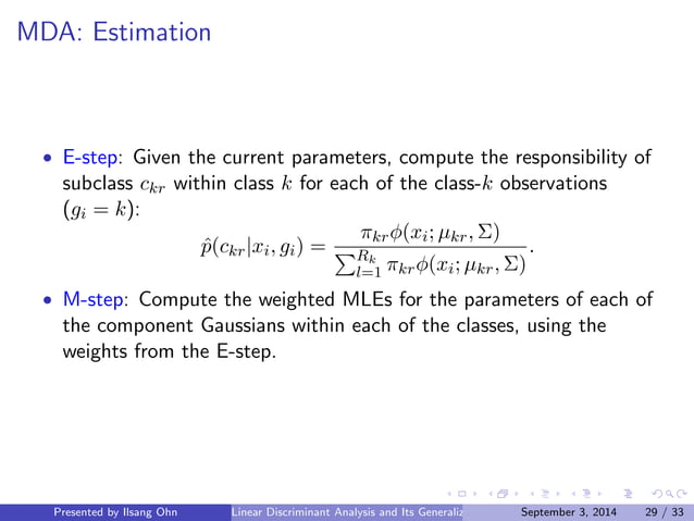 Linear Discriminant Analysis and Its Generalization | PPT