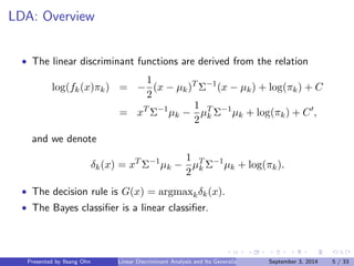 Linear Discriminant Analysis and Its Generalization | PDF