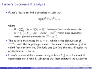 Linear Discriminant Analysis and Its Generalization | PDF