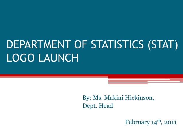 Department of Statistics Logo Launch | PPT