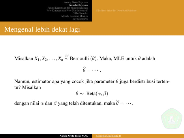 BAYESIAN ANALYSIS STATISTIC MATHEMATICS F | PPT