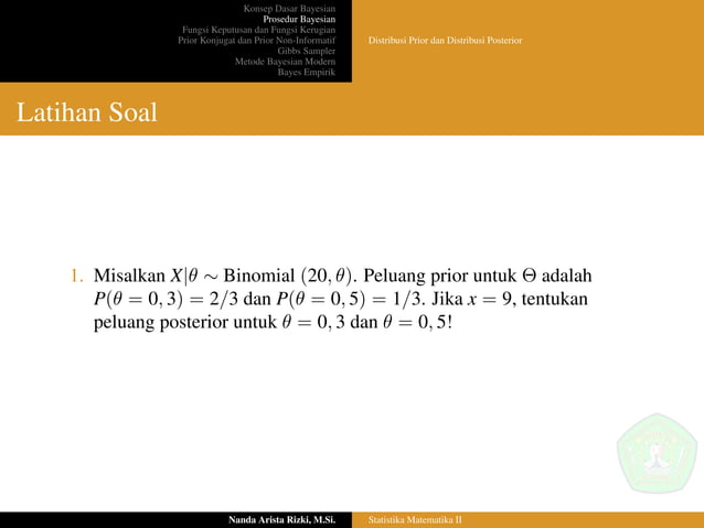 BAYESIAN ANALYSIS STATISTIC MATHEMATICS F | PPT