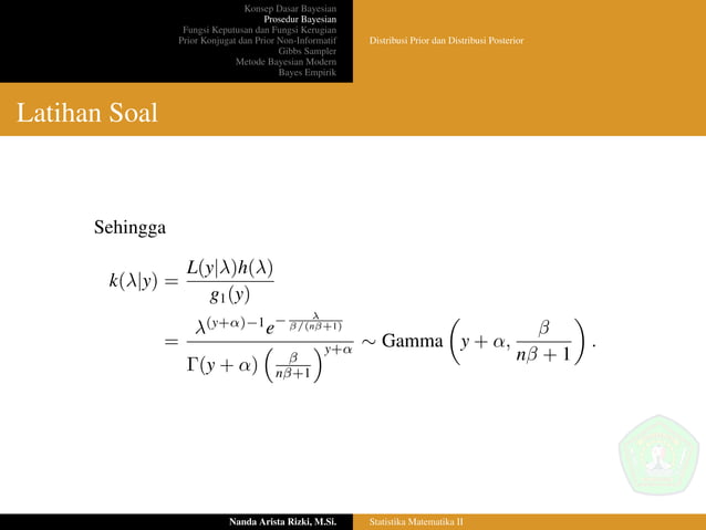 BAYESIAN ANALYSIS STATISTIC MATHEMATICS F | PPT
