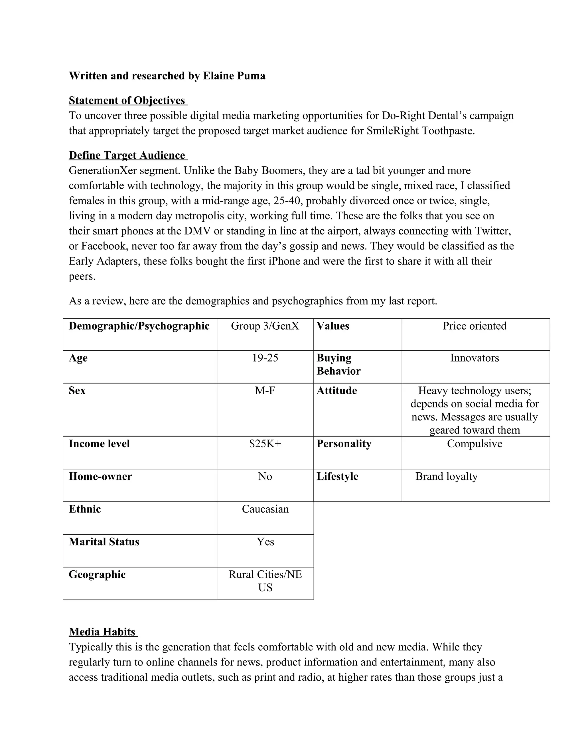 Statement of Objectives | PDF