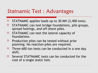 Statnamic testing of soils | PPT