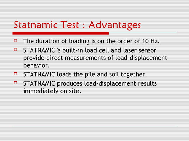 Statnamic testing of soils | PPT