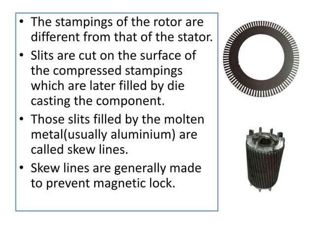 Stator and rotor of a monoblock motor | PPTX