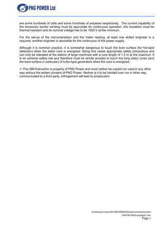 Stator core induction test | DOC