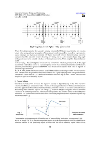 Stator flux oriented vector control of wind driven self excited induction generator connected to ...