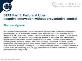 STAT Part 5: Failure at Uber: adaptive innovation without preventative ...