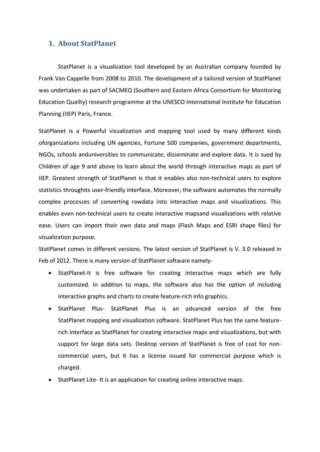 Stat planet - tutorial | PDF