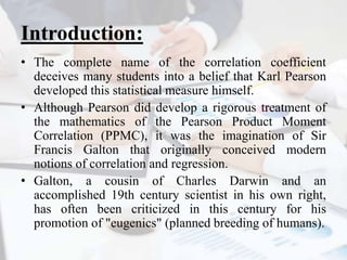 Biostatistics (Regression and Correlation) | PPTX