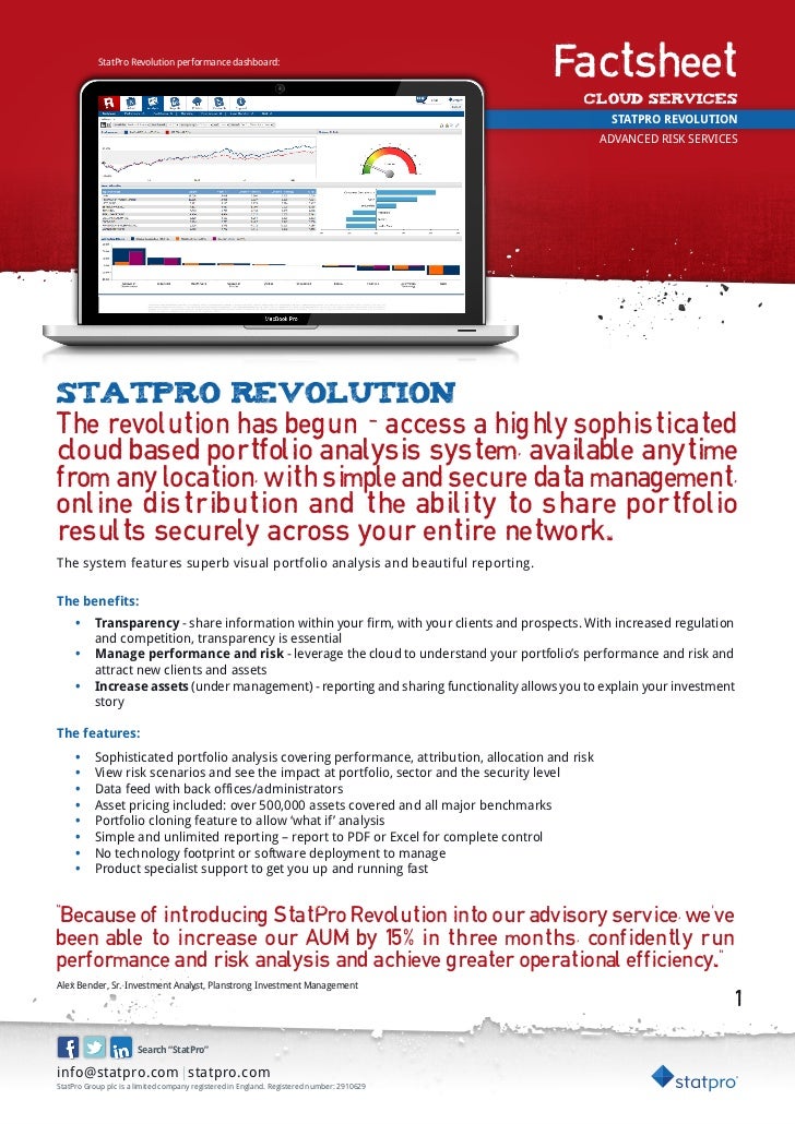 StatPro Revolution factsheet
