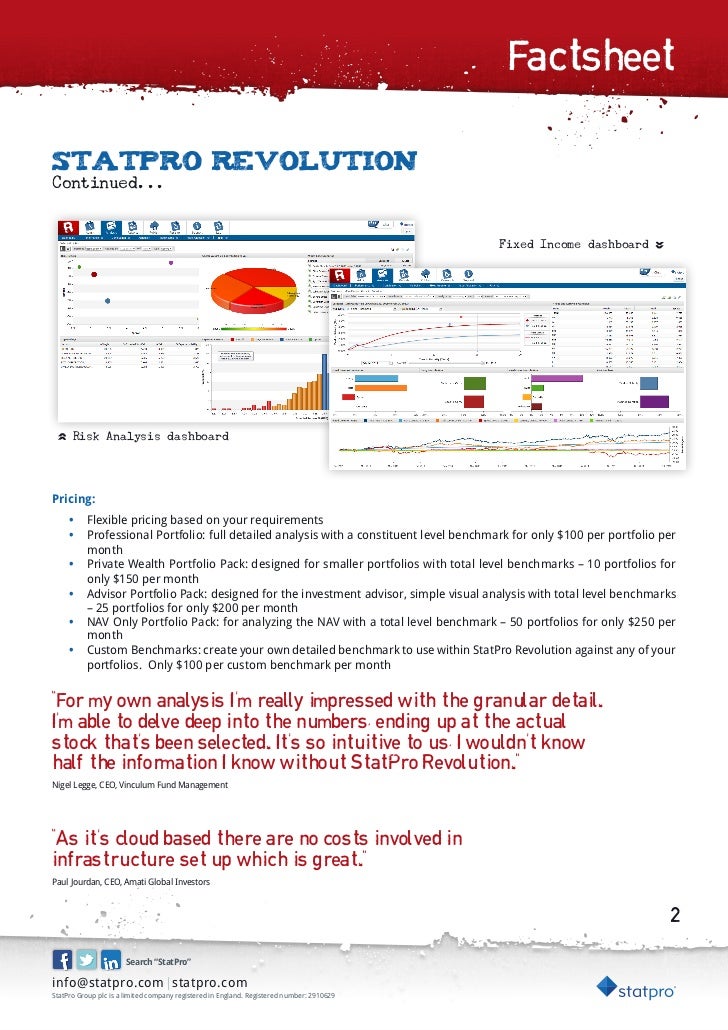 StatPro Revolution factsheet