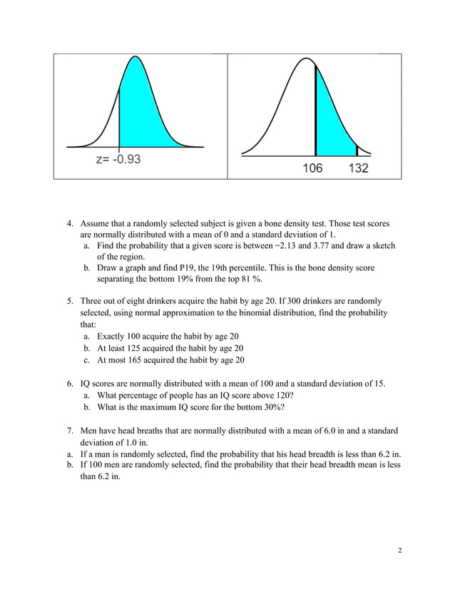 Practice Test Chapter 6 (Normal Probability Distributions) | PDF ...