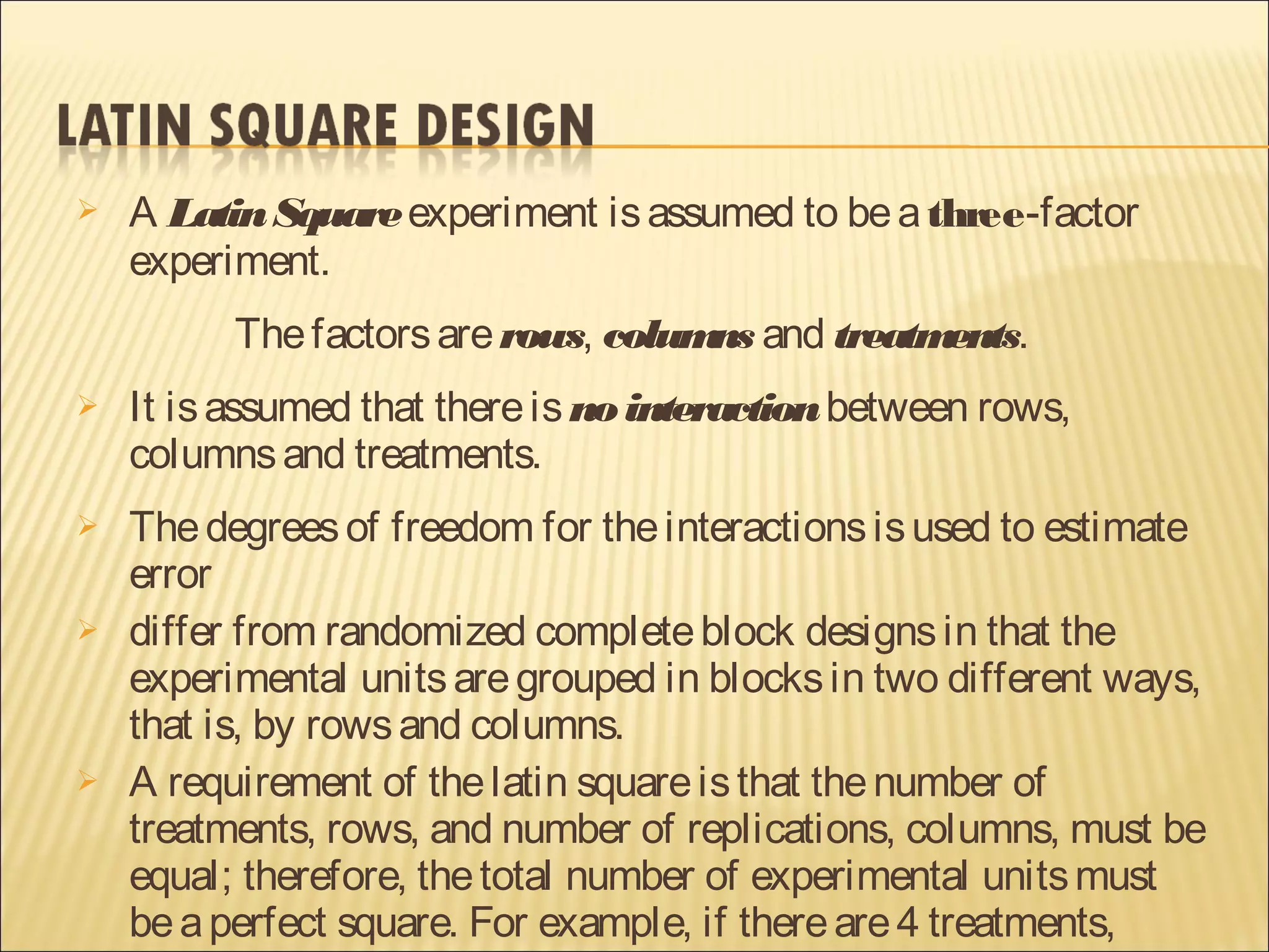 ANOVA & EXPERIMENTAL DESIGNS | PPT