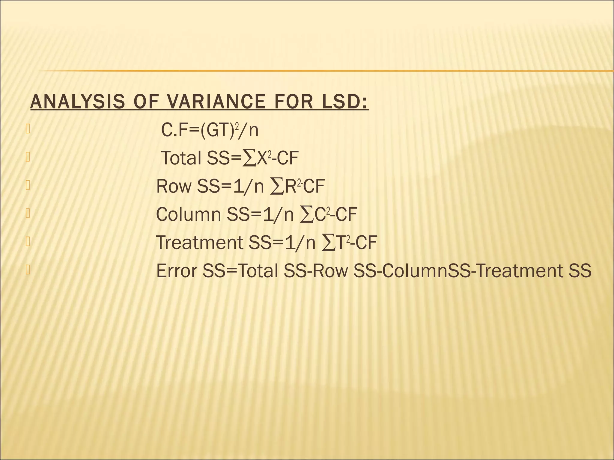 ANOVA & EXPERIMENTAL DESIGNS | PPT