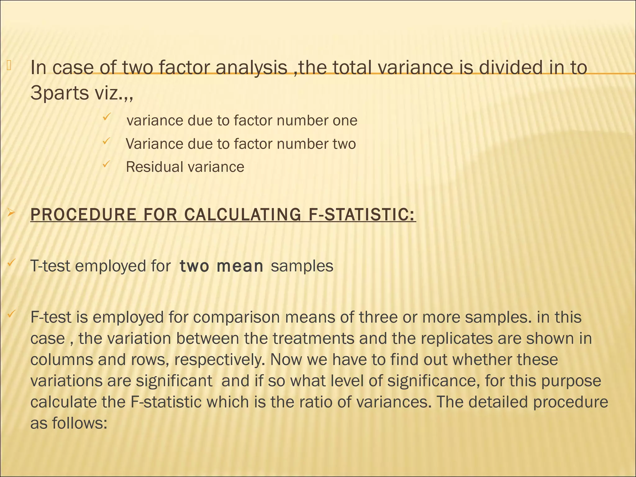 ANOVA & EXPERIMENTAL DESIGNS | PPT