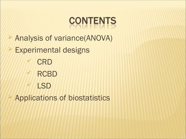 ANOVA & EXPERIMENTAL DESIGNS | PPT