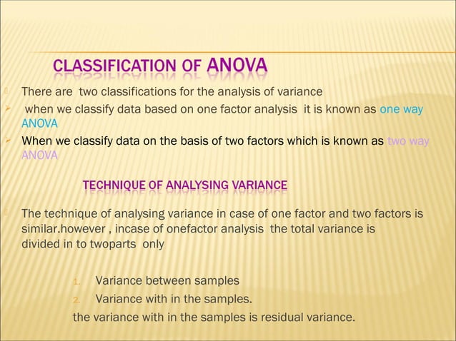 ANOVA & EXPERIMENTAL DESIGNS | PPT