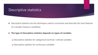 Introduction to Statistics - Basic concepts | PPTX
