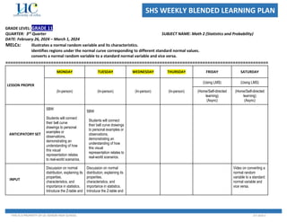 statistical lesson for senior high school g11 | DOCX