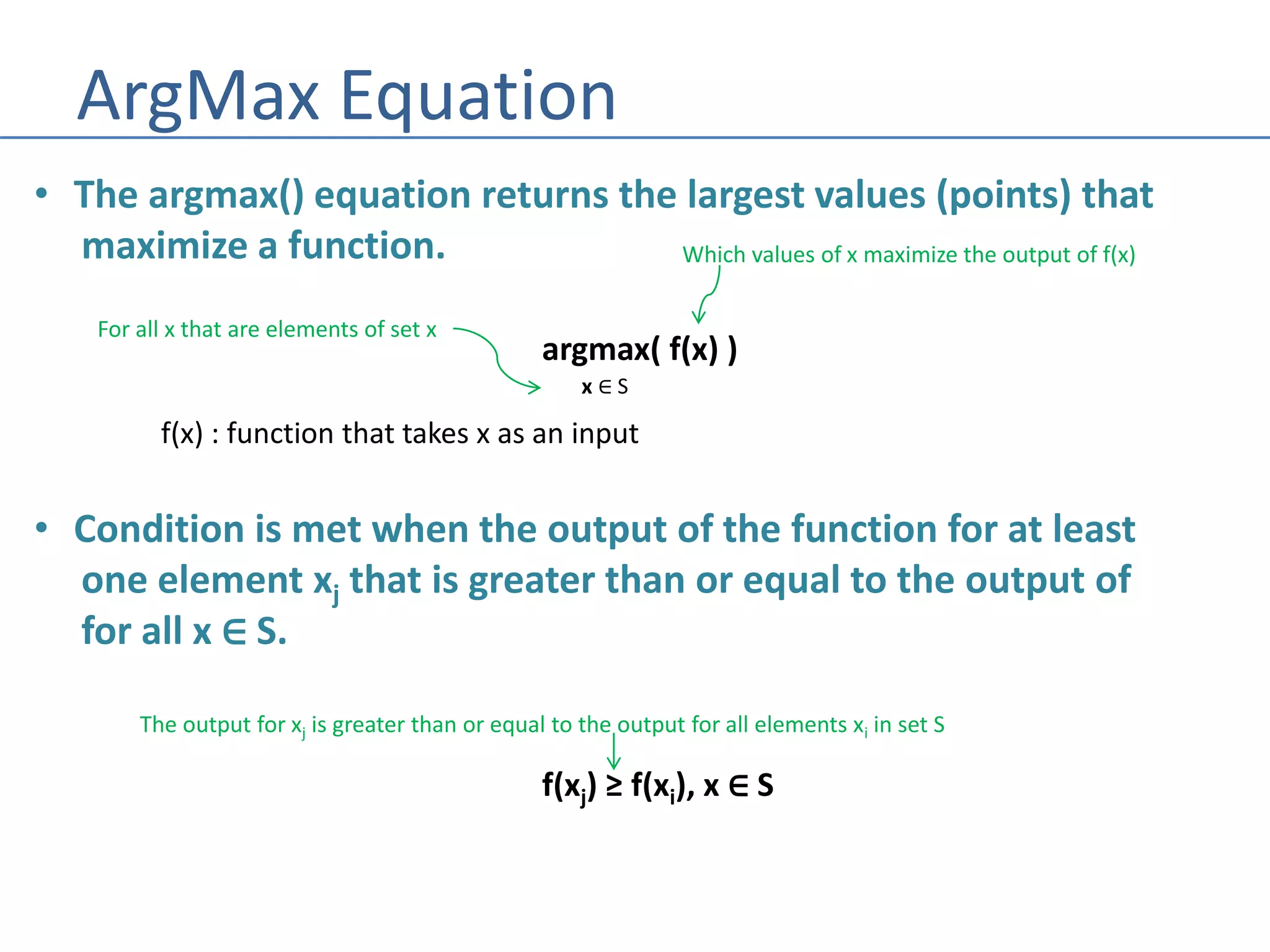 Statistics - ArgMax Equation | PPTX