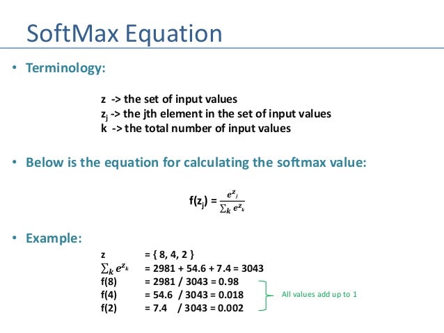 Statistics - SoftMax Equation
