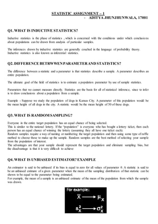 Statistics Assignment | DOCX