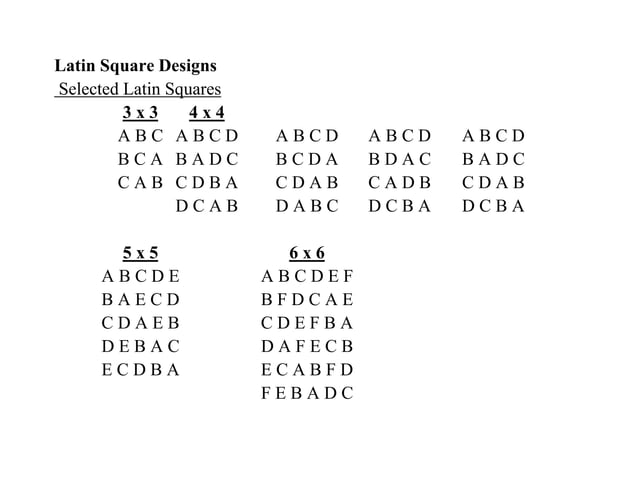 Graeco Latin Square Design | PPT