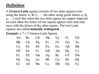 Graeco Latin Square Design | PPT