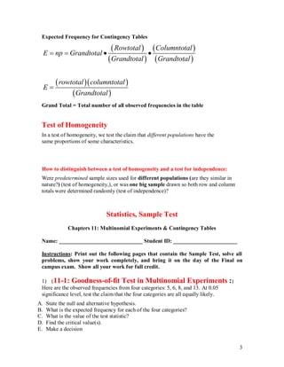 Stat sample test ch 11 | PDF