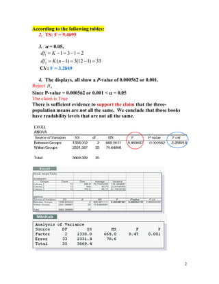 Stat sample test ch 12 solution | PDF | Science