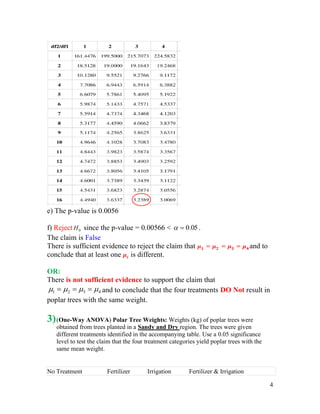 Stat sample test ch 12 solution | PDF | Science