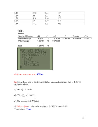Stat sample test ch 12 solution | PDF | Science