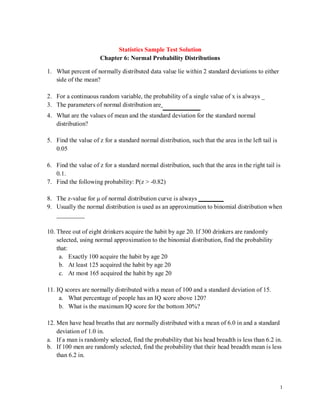 Practice test 3A, Normal Probability Distribution | PDF