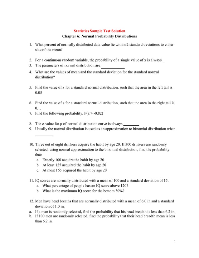 Practice test 3A, Normal Probability Distribution | PDF
