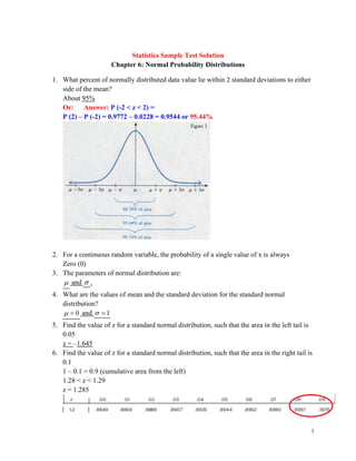 Solution to the Practice Test 3A, Normal Probability Distribution | PDF