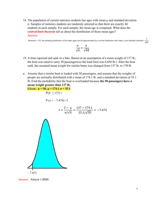 Solution to the Practice Test 3A, Normal Probability Distribution | PDF