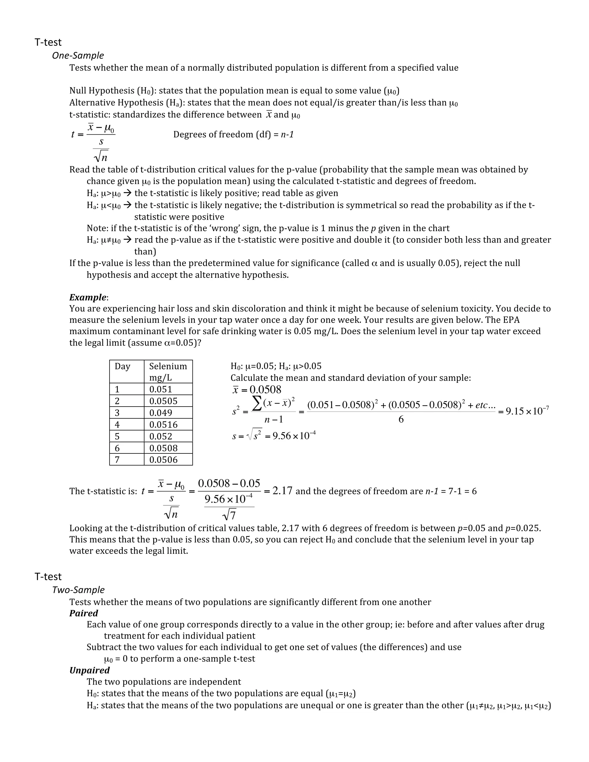 Statistics Cheatsheet by MIT | PDF