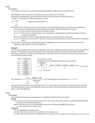 Statistics Cheatsheet by MIT | PDF