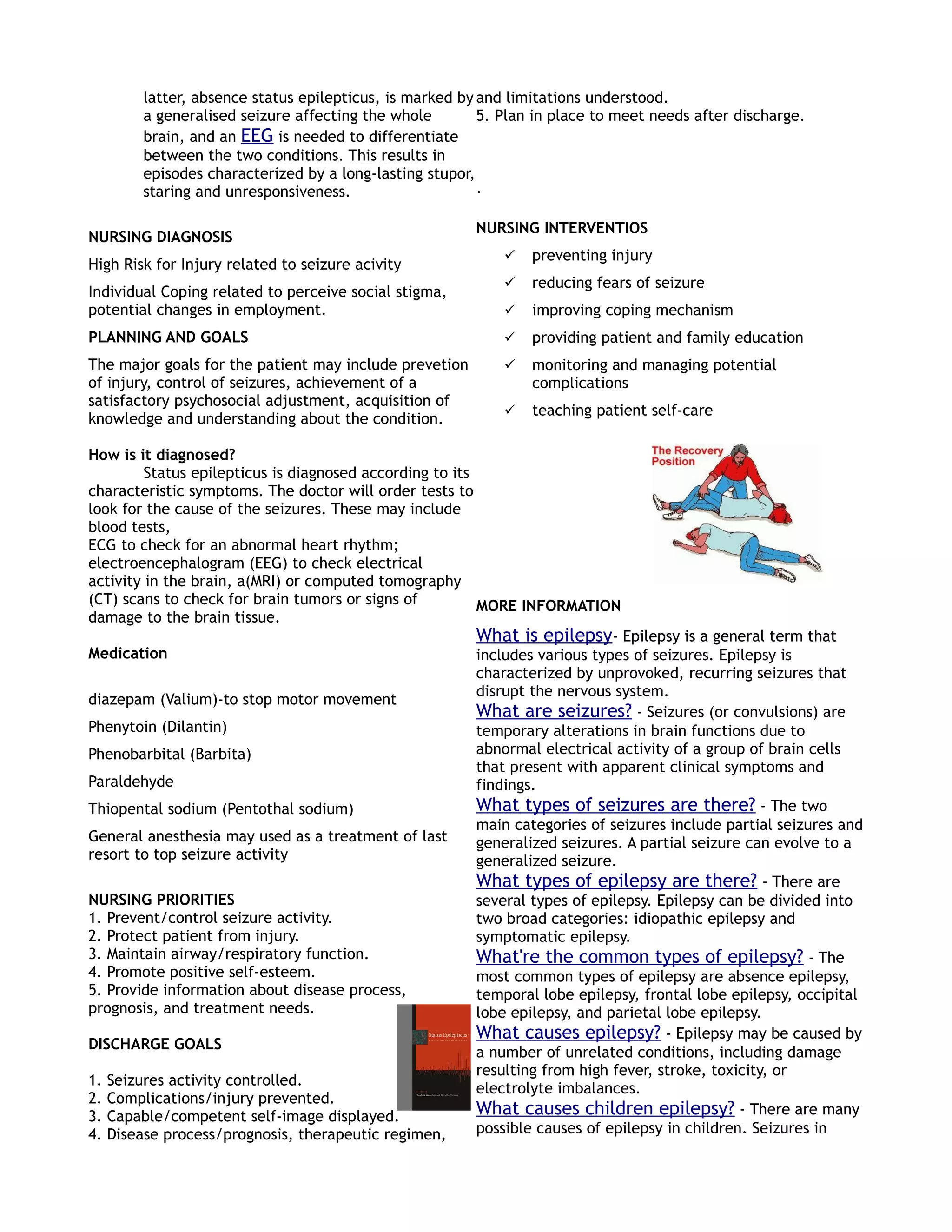STATUS EPILEPTICUS | DOC | Brain and Nervous System Disorders ...