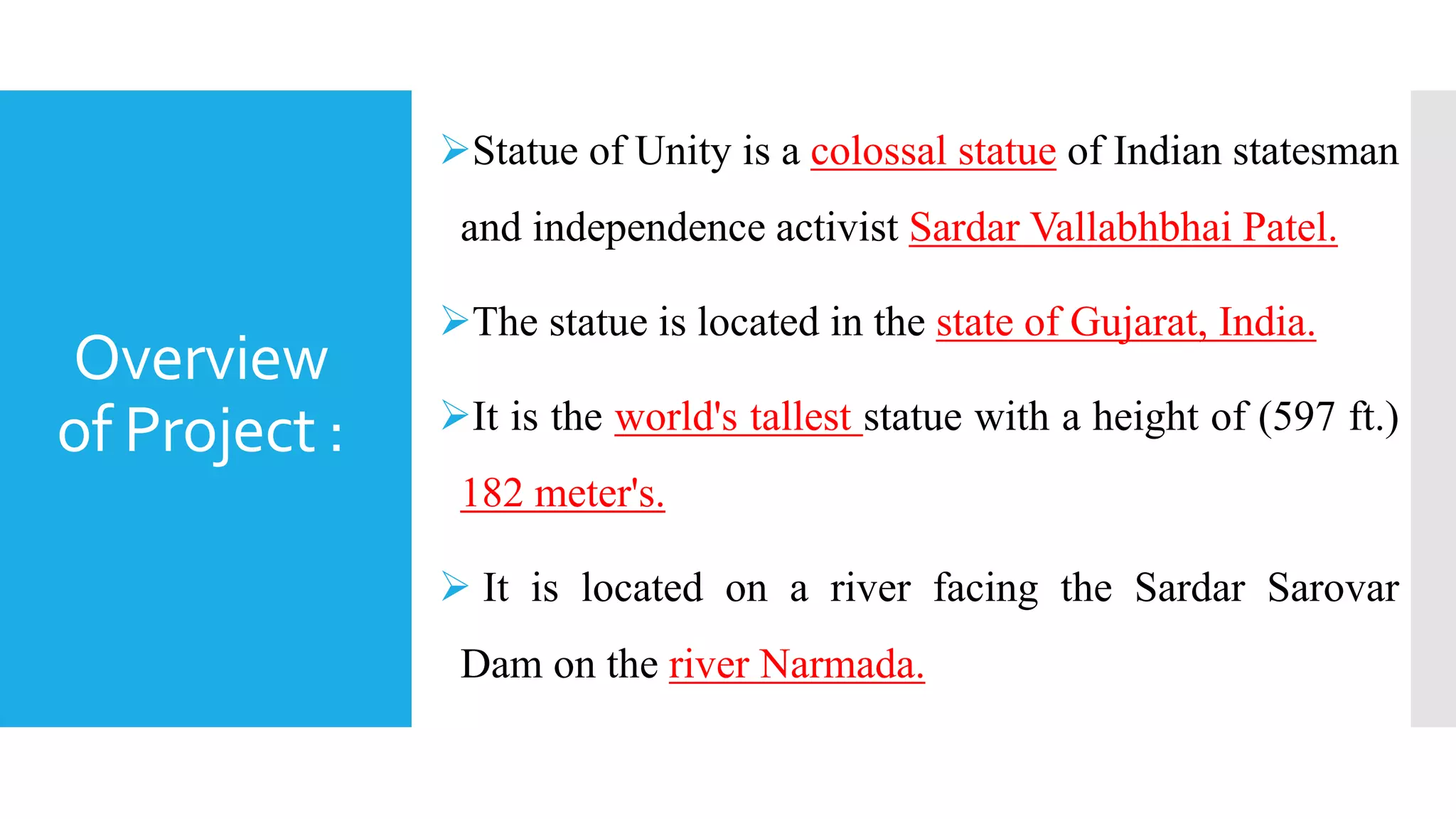 Statue of unity-A Major Engineering Project | PPTX