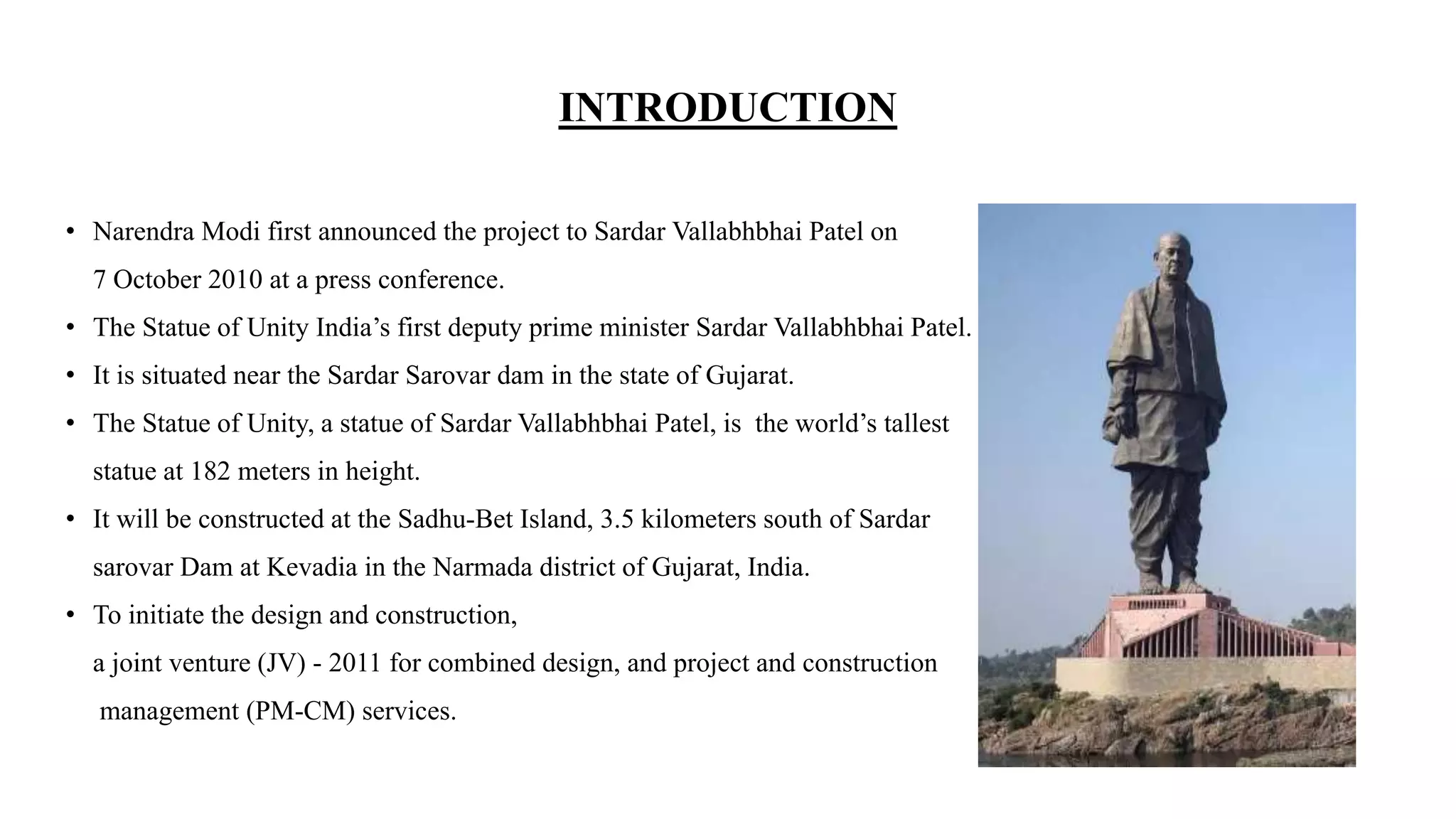 Statue of unity case study | PPTX