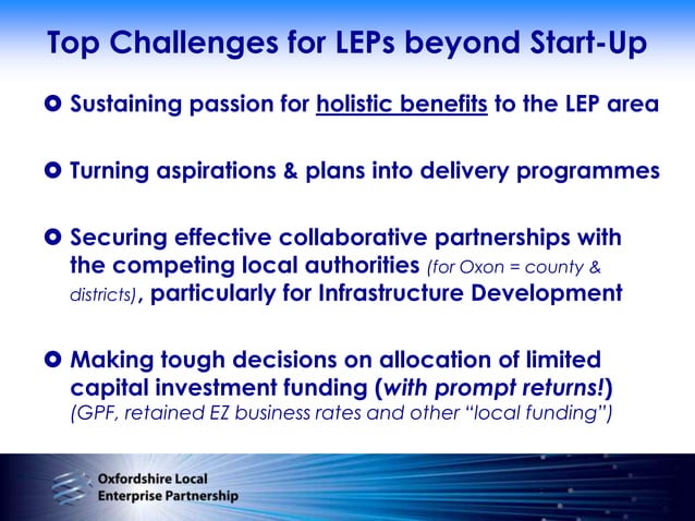Status and Challenges for LEPs - 18 months on. | PPT